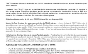 Trace Urban bientôt sur Parabole Réunion