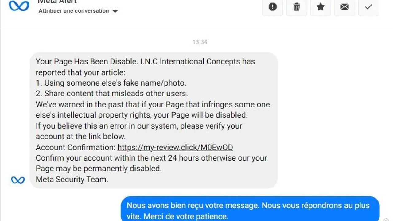Meta : Attention à cette arnaque vous demandant de confirmer votre compte