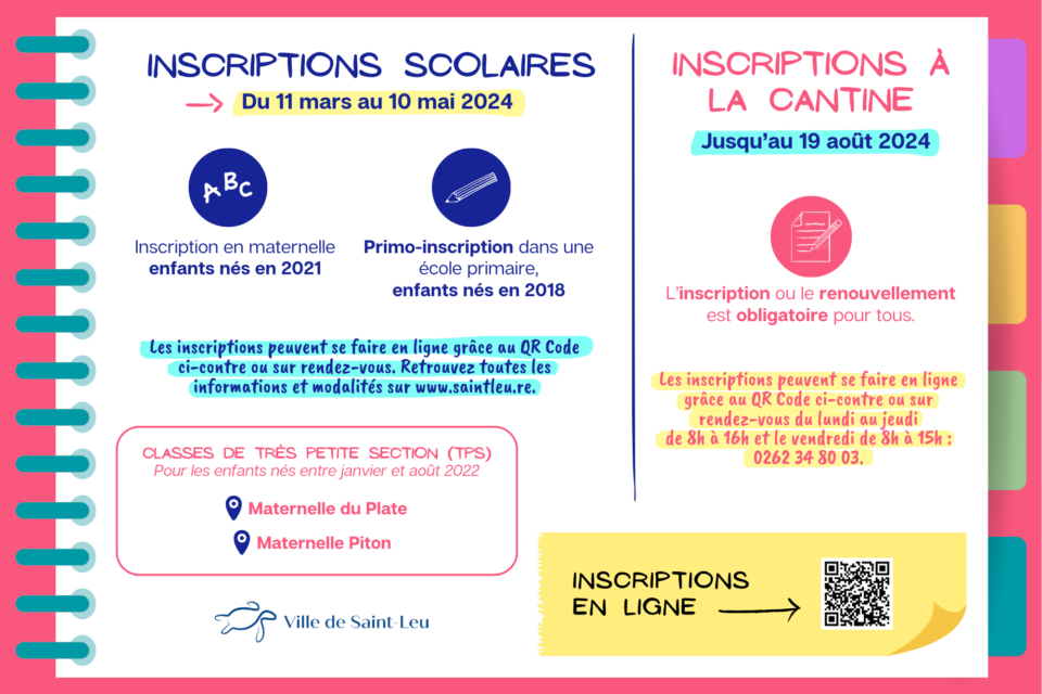 Ouverture des inscriptions à l’école et à la restauration scolaire