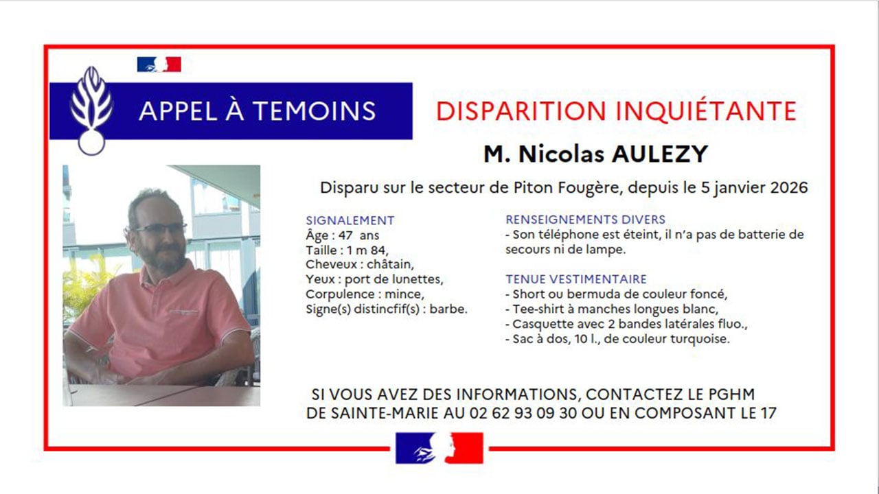 Disparition inquiétante à Piton Fougère : des recherches en cours pour ...