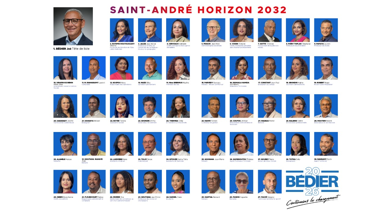 Municipales à Saint-André : Joé Bédier dévoile une liste renouvelée à 50%